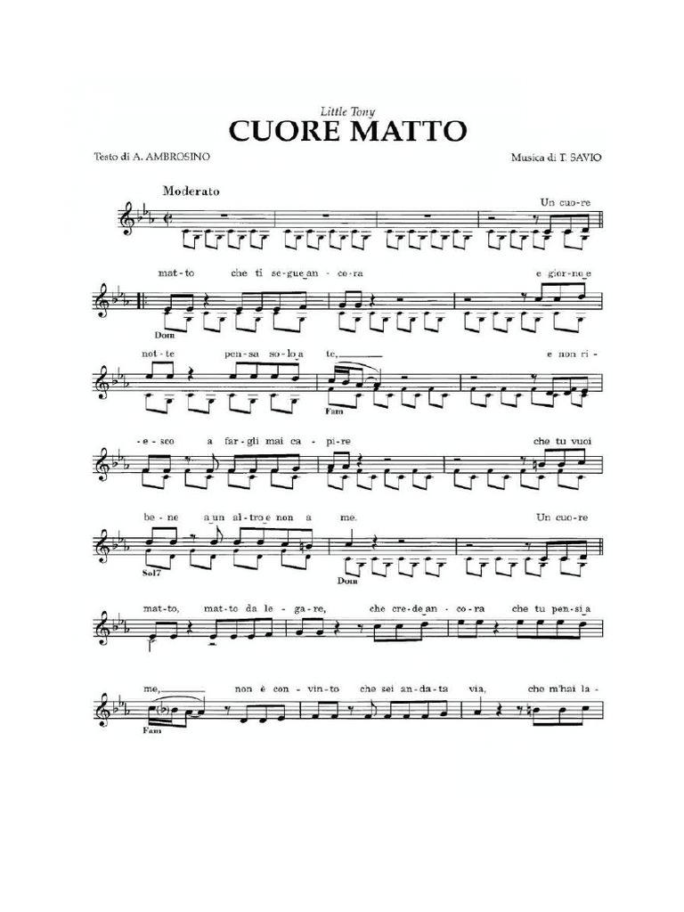 Cuore Matto Spartito | PDF