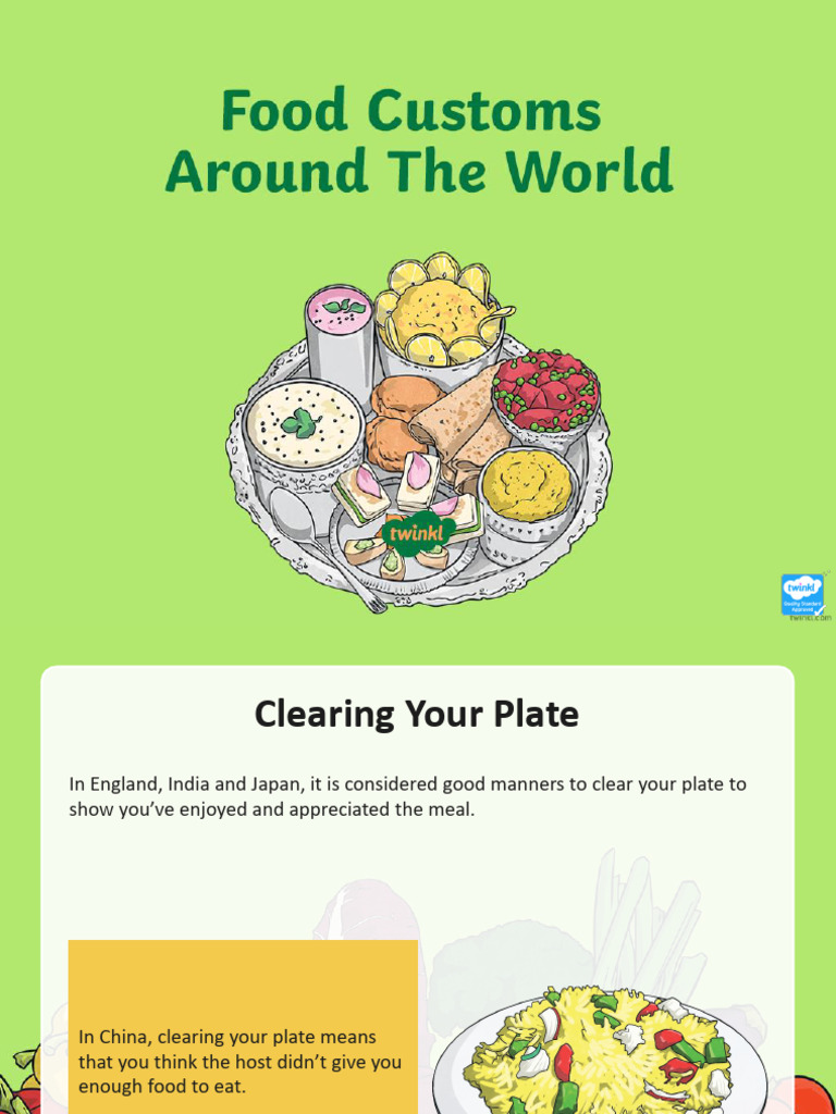 Food Customs Around The World Powerpoint | PDF | Cooking | Food And ...