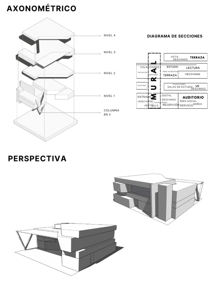 Diagrama Axonométrico de Espacios | PDF