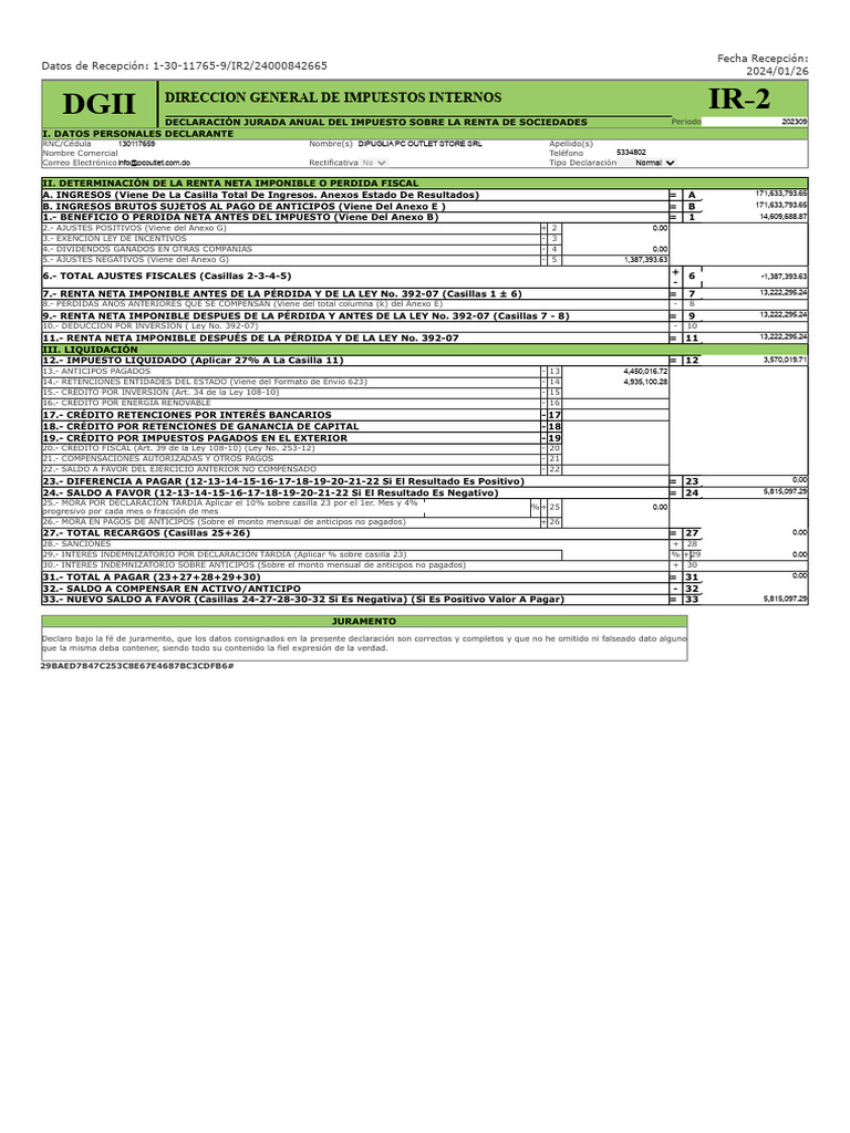 Formulario Ir 2 | PDF | Depreciación | Ganancia capital