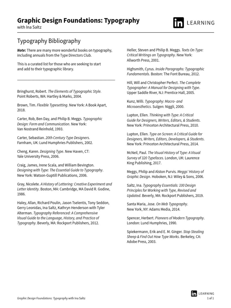 Typography Bibliography and Credits | PDF | Typography | Text