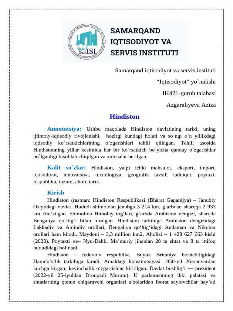 Azgaraliyeva Aziza - Tezis | PDF