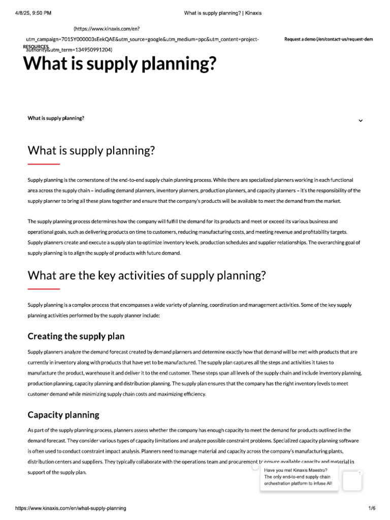 Supply Planning | PDF