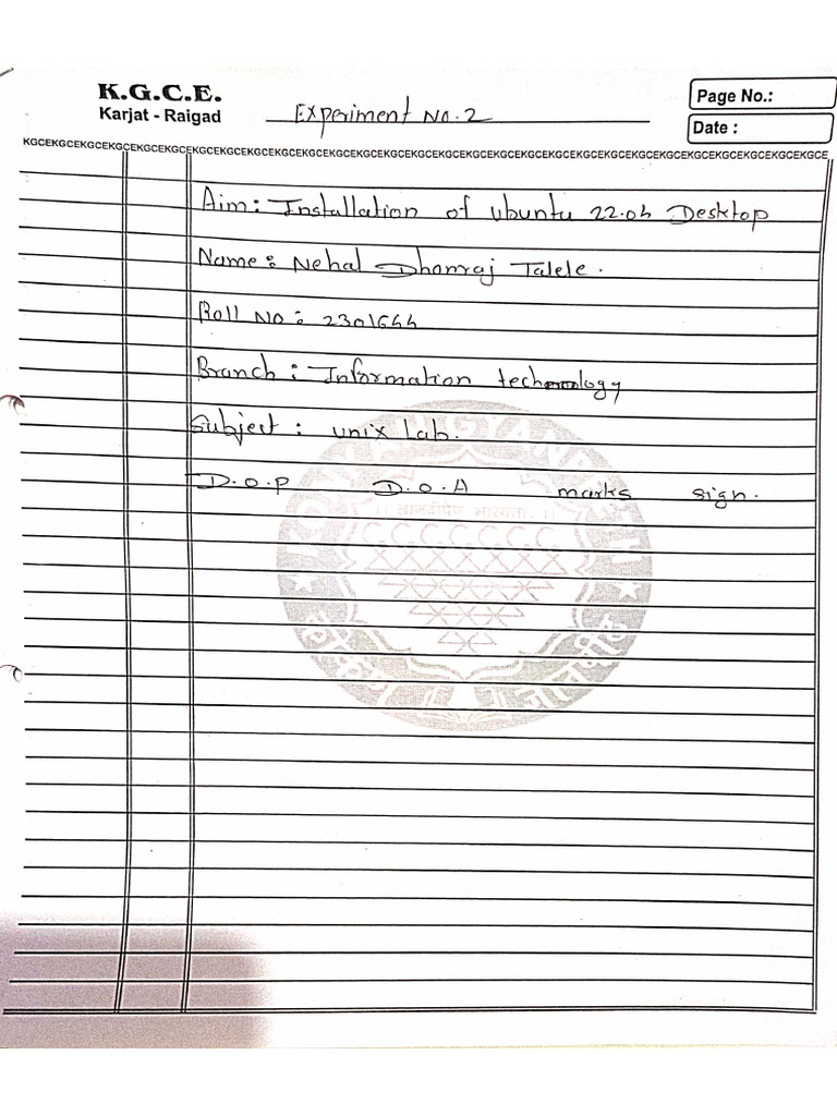 Exp2 IT 2301644 | PDF