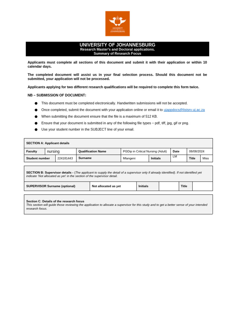 Summary of Research Focus Document SRF 2024 | PDF