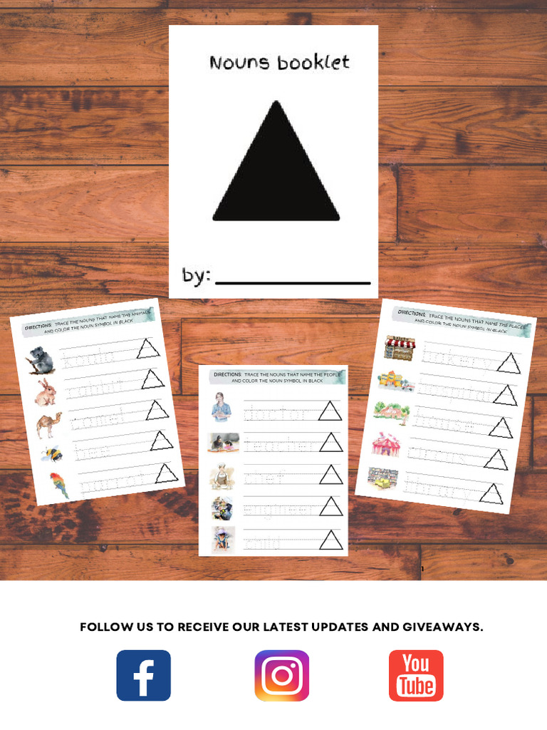 Nouns Tracing Activities + Mini Book | PDF