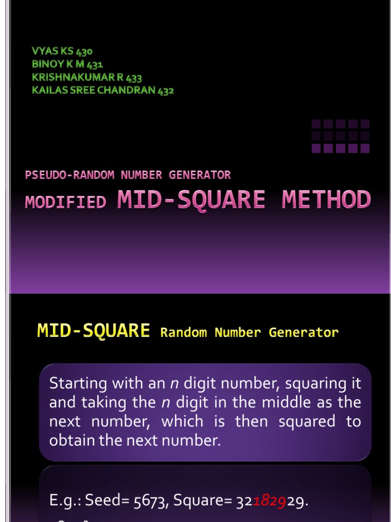 Mid Square Method | PDF