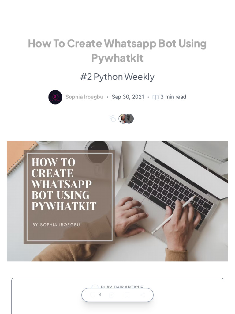How To Create Whatsapp Bot Using Pywhatkit | PDF | Python (Programming ...