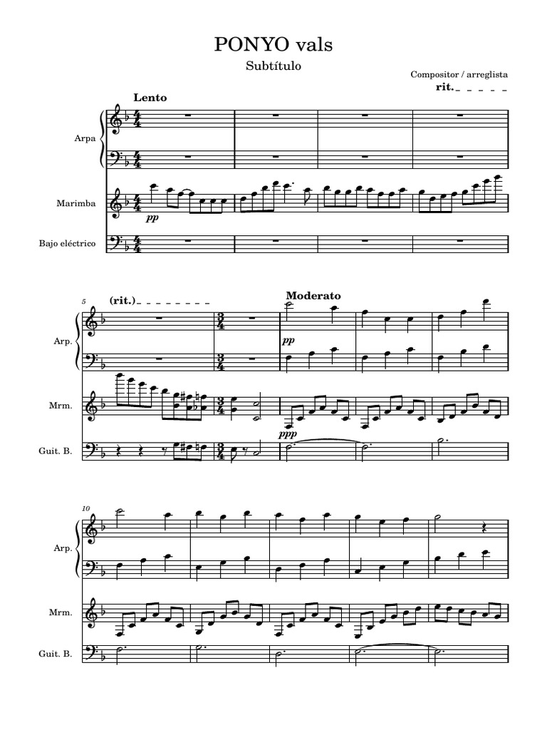 Ponyo Vals | PDF