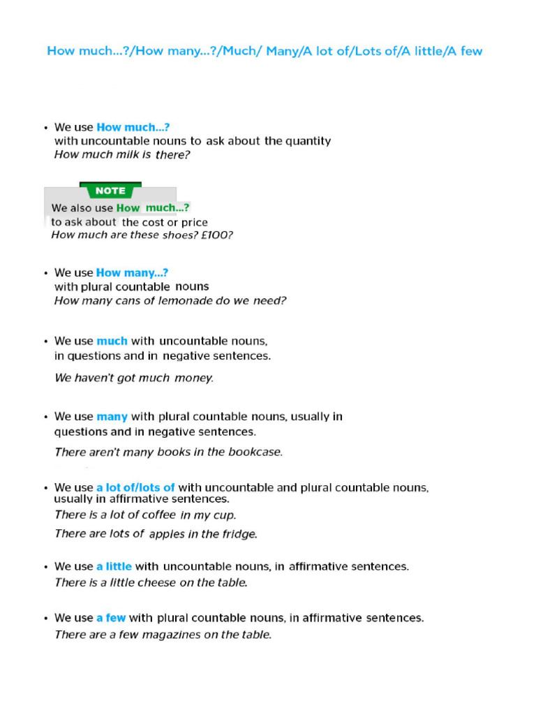 Grammar Exercises: Quantifiers Usage | PDF