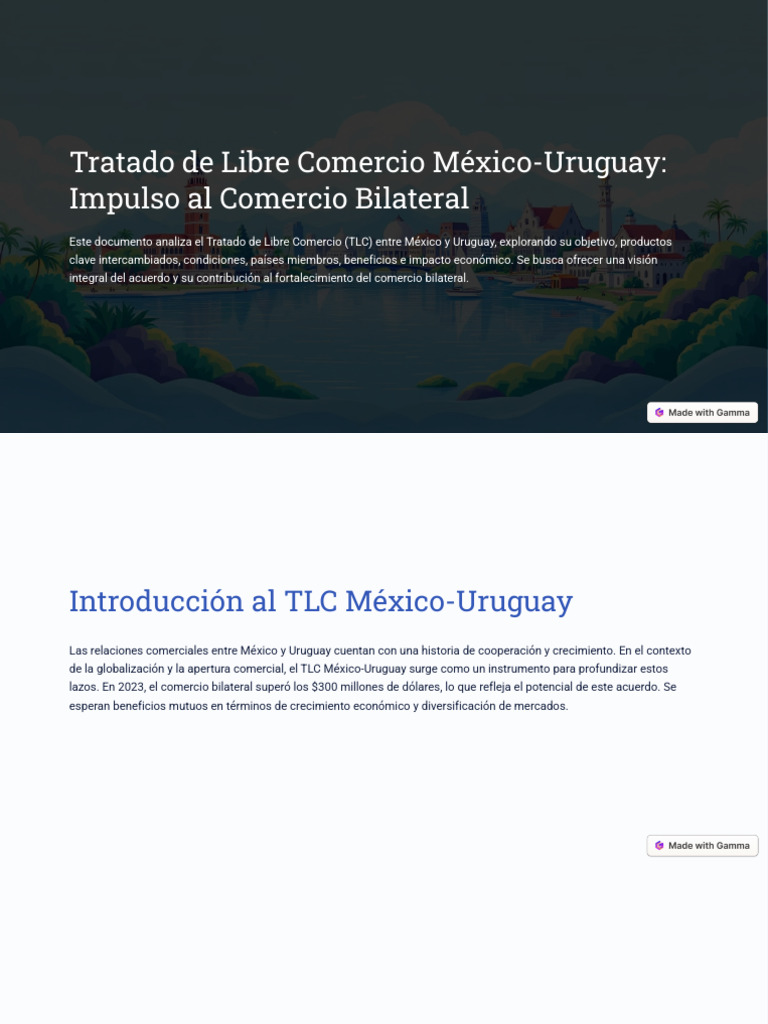 Tratado de Libre Comercio Mexico Uruguay Impulso Al Comercio Bilateral | PDF | Tratado de Libre ...