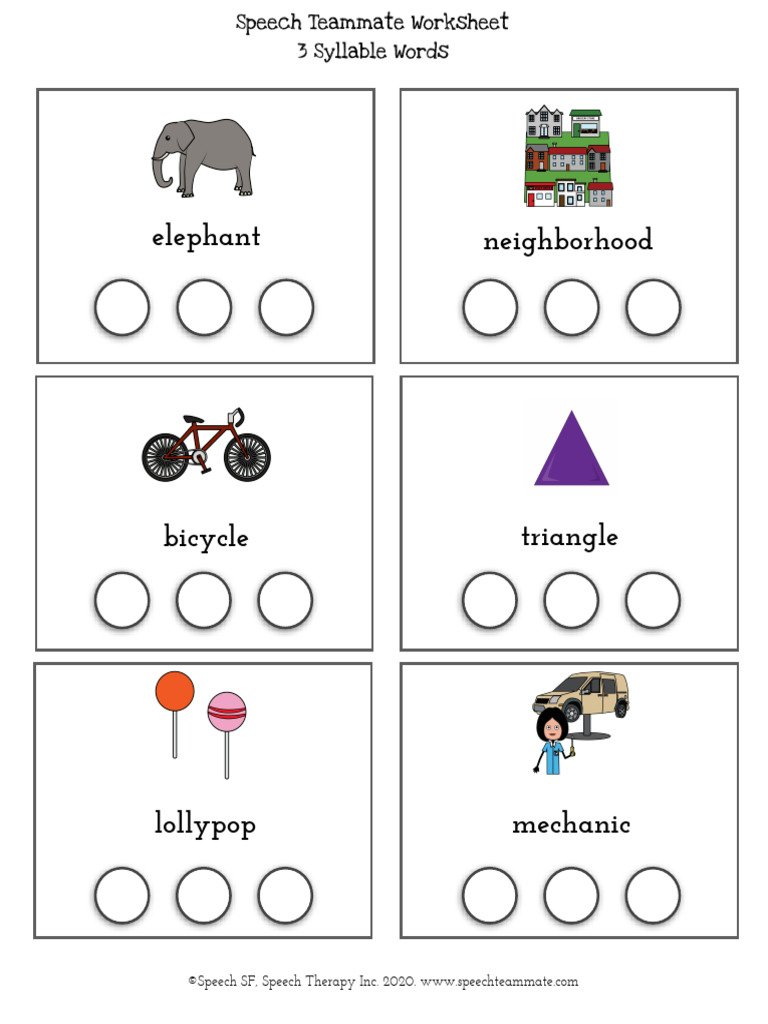 3 Syllable Words | PDF