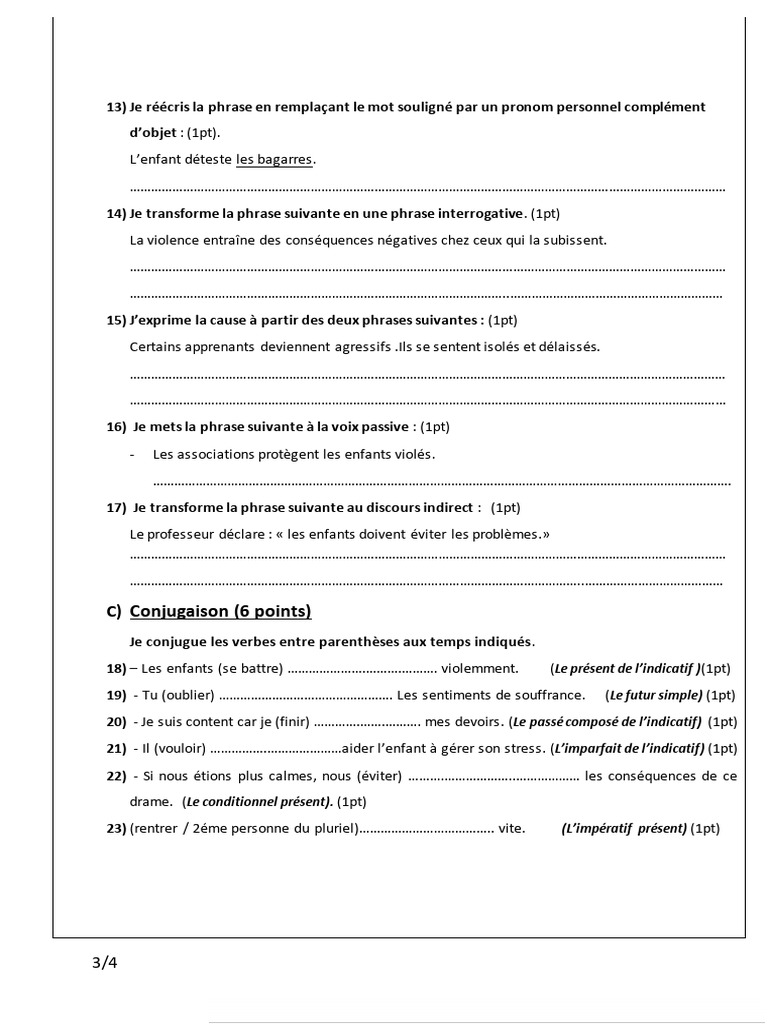 Se battre au présent : enjeux et conséquences | PDF | Phrase ...