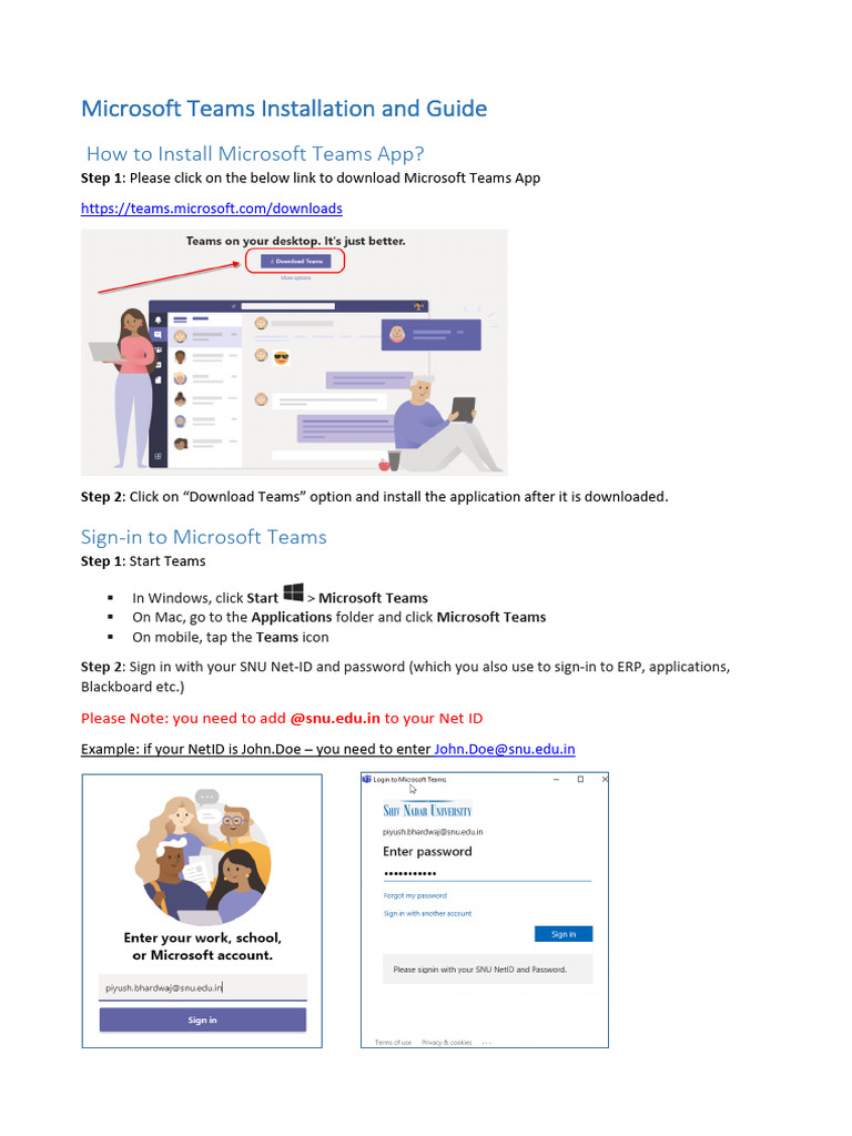 MicrosoftTeams Installation&QuickGuide | PDF