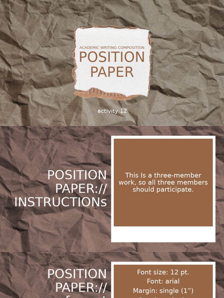 Week 10B Academic Writing Composition Position Paper Activity | PDF