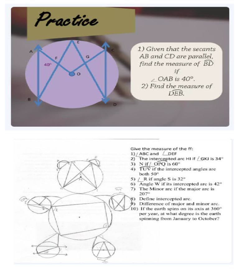 Quiz 1-Inscribed Angle | PDF
