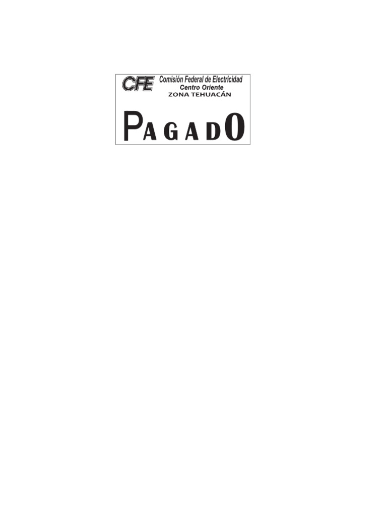 Sello Pagado Cfe | PDF