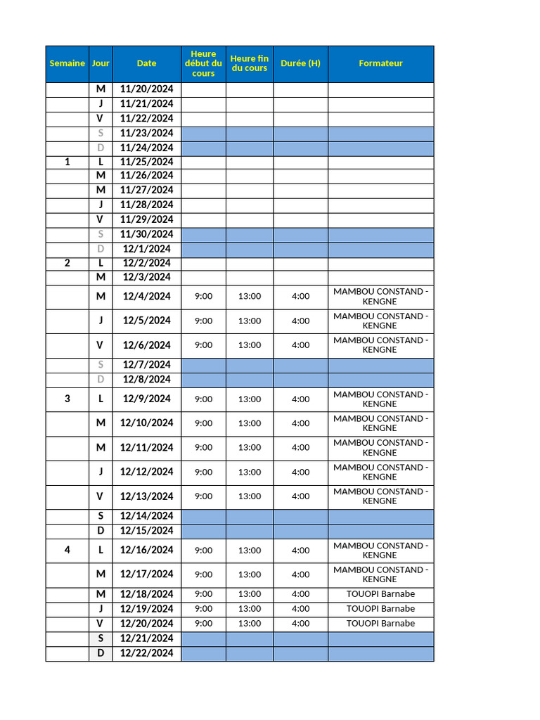 MI Planning Novembre 2024 OK | PDF | System Software | Computer ...