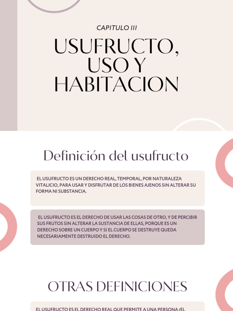 Usufructo: Definición y Características | PDF | Propiedad | Posesión (Ley)