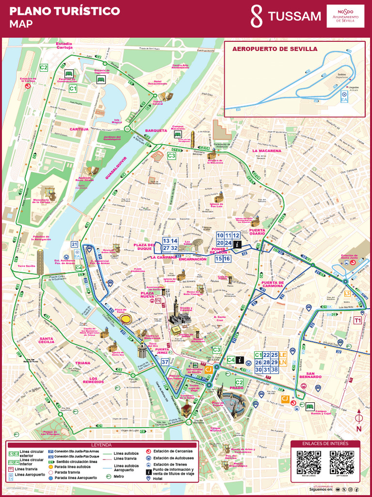 Mapa Turistico Sevilla TUSSAM Web | PDF
