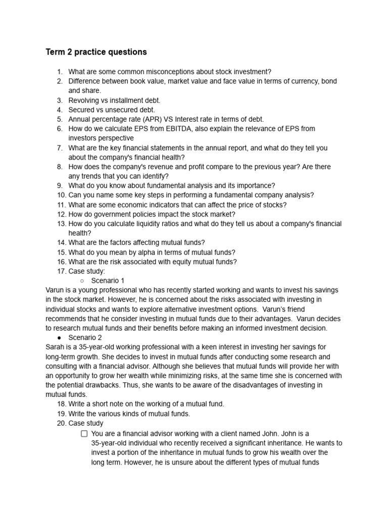 Investment Concepts and Case Studies Guide | PDF | Financial Risk ...