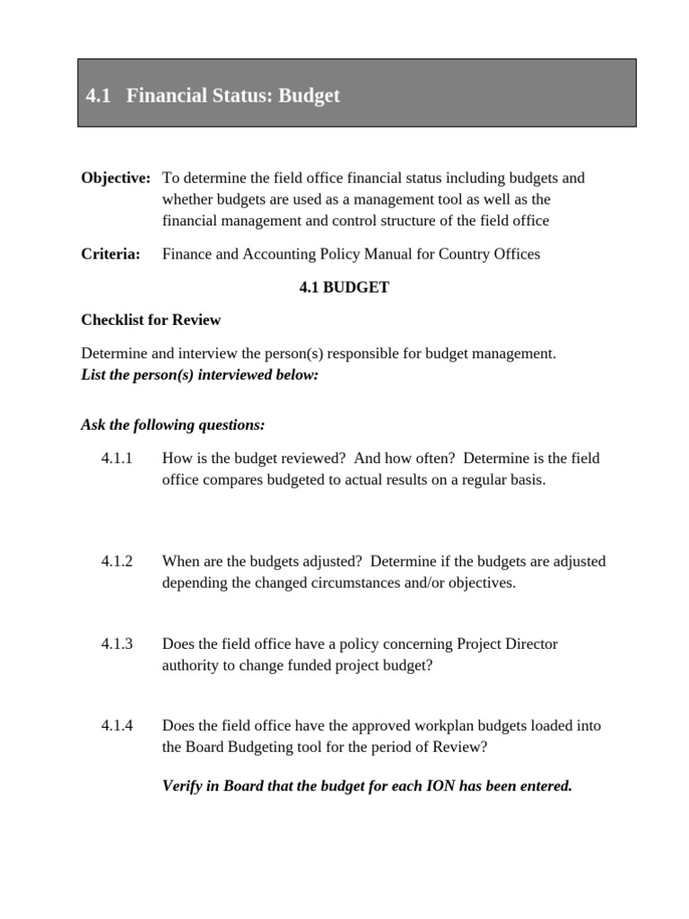 4 1 Financial Status - Budget | PDF