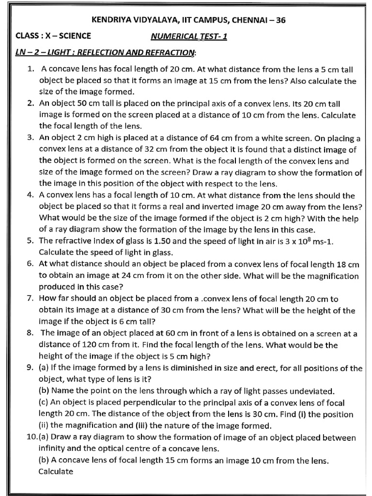 Light Numericals | PDF