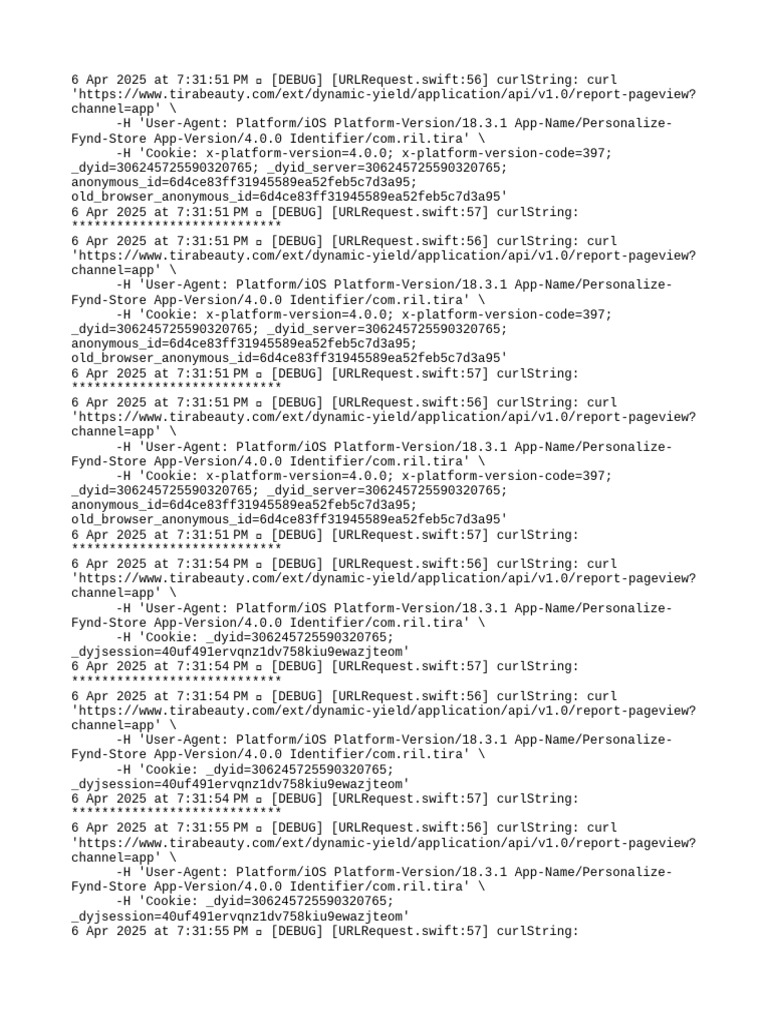Tira Beauty API Pageview Reports | PDF | Software