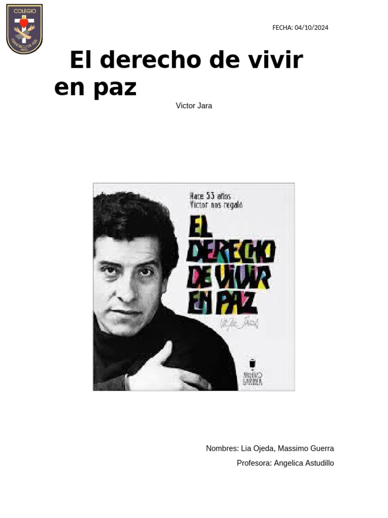 El derecho de vivir en paz: Víctor Jara | PDF | Vietnam