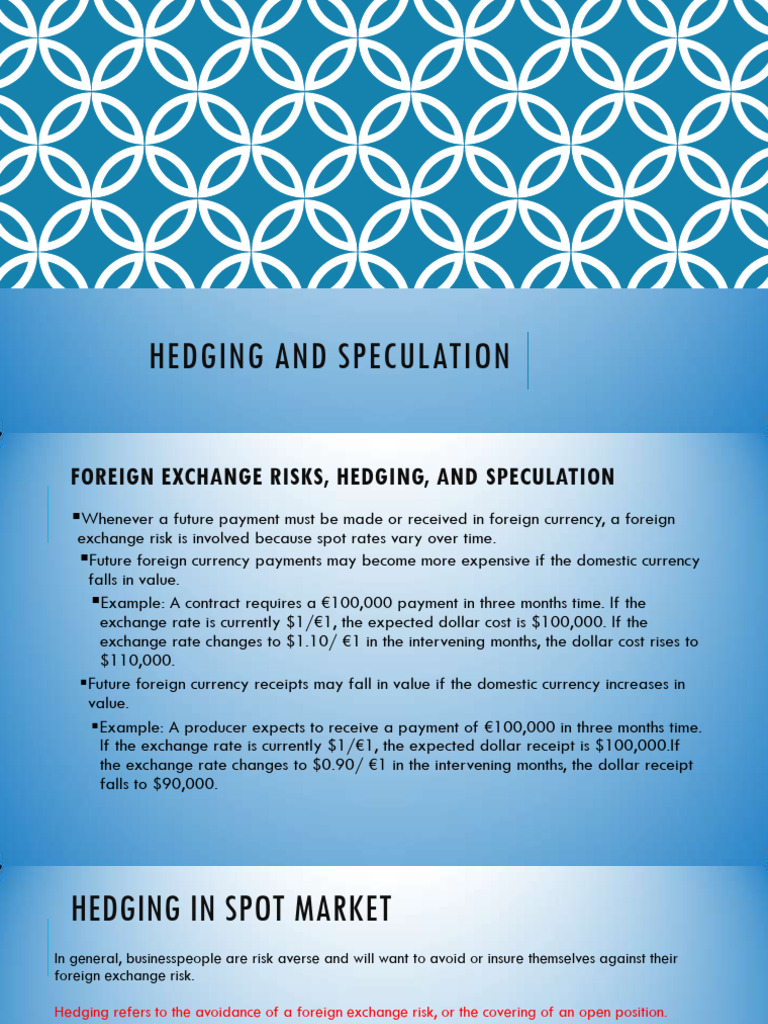 2023 Hedging and Speculation | PDF | Hedge (Finance) | Arbitrage