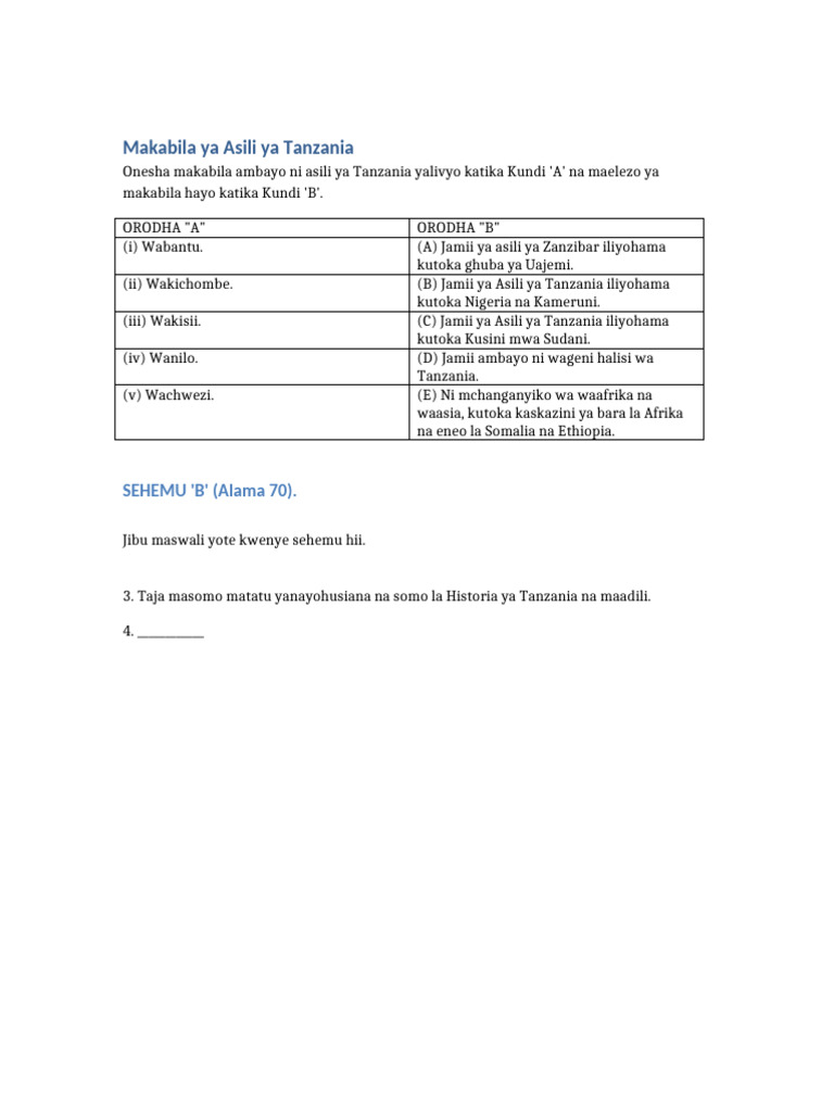 Makabila Ya Tanzania | PDF