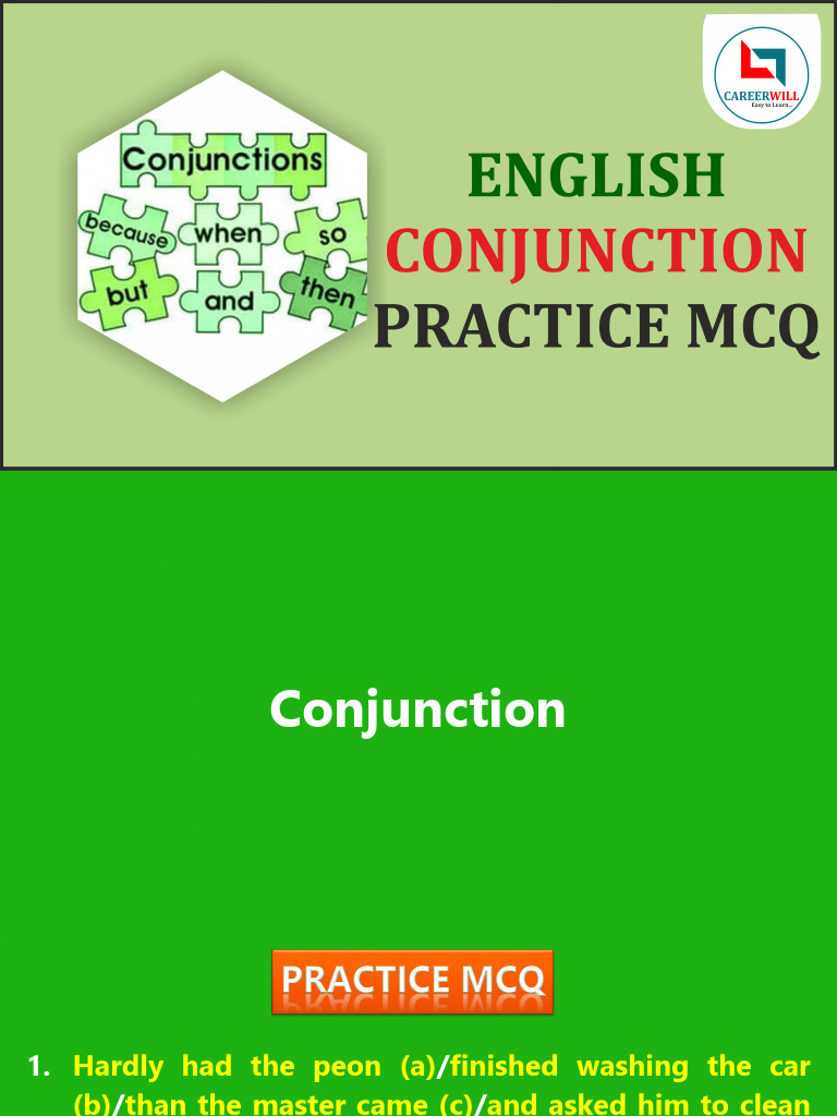 Conjunction Practice MCQ | PDF | Cost Of Living