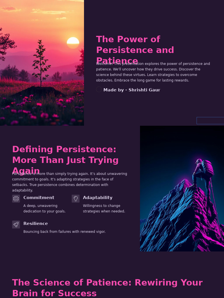 The Power of Persistence and Patience | PDF | Psychological Resilience ...