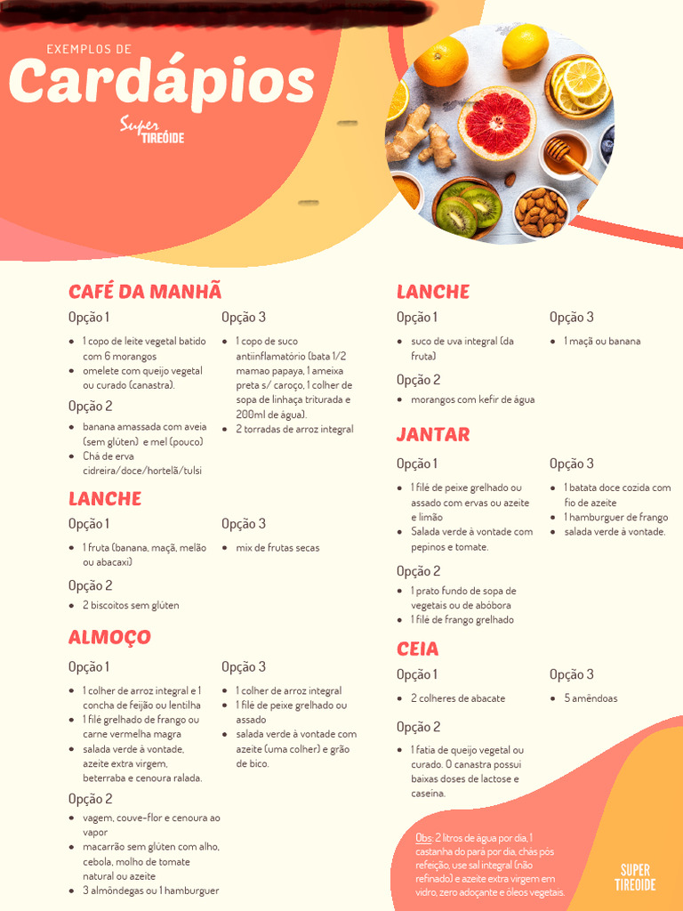 Cardapios+Super+Bo%CC%82nus | PDF | Culinária | Alimentos