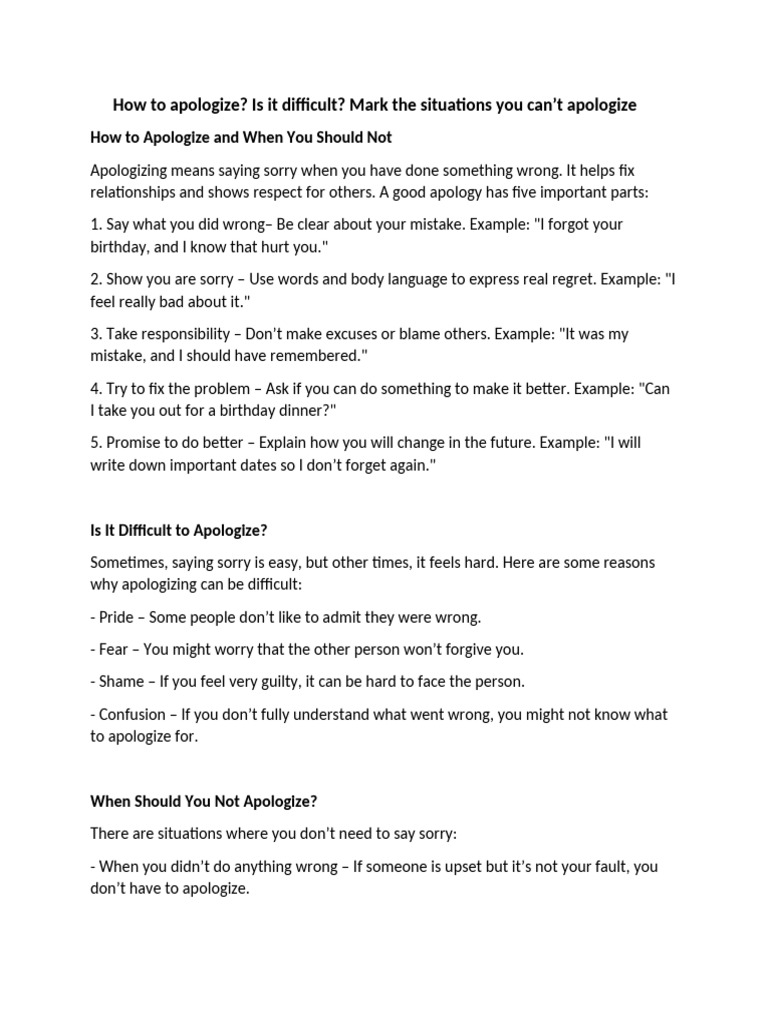 How To Apologize | PDF