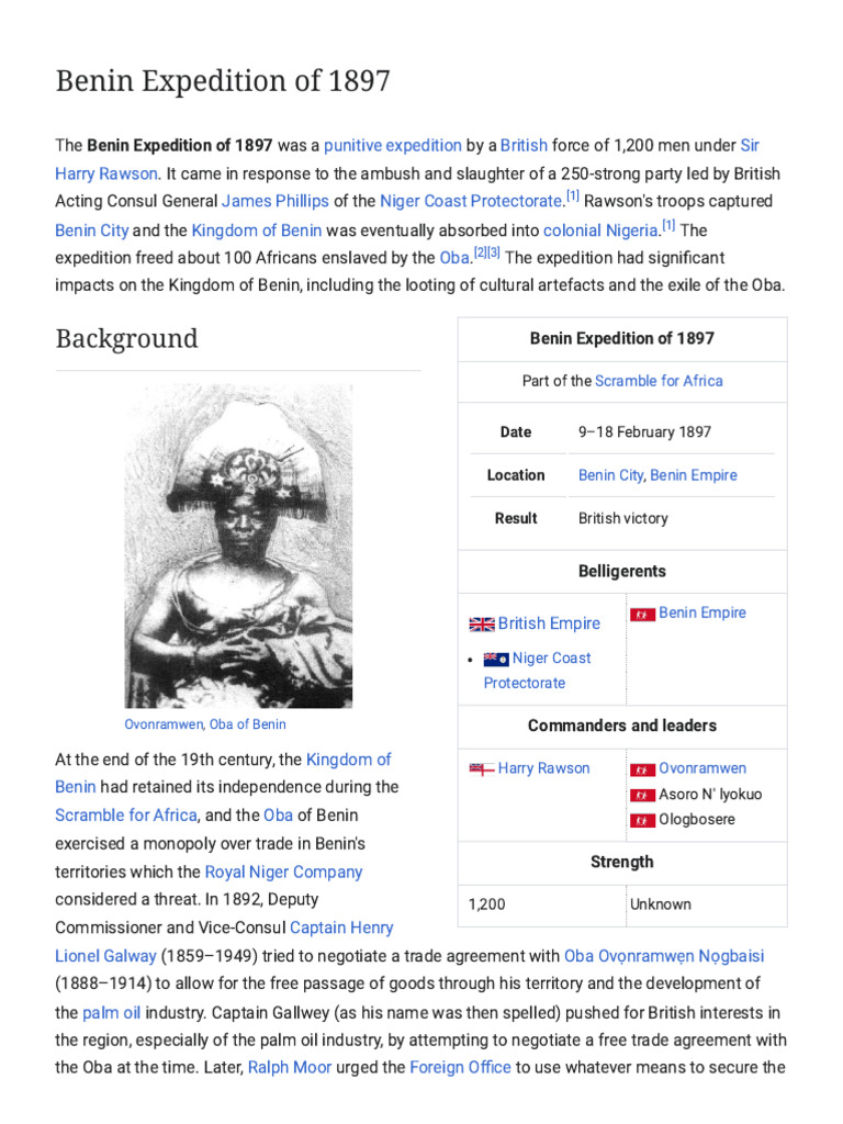 Benin Expedition of 1897 - Wikipedia | PDF