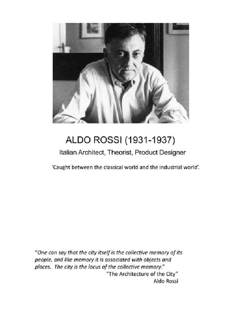 Aldo Rossi simplified works | PDF