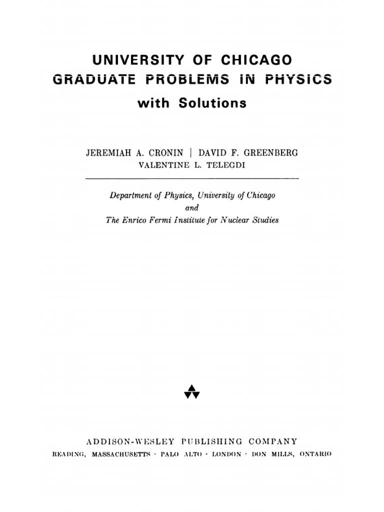 Chicago University Graduate Problems in Physics | PDF