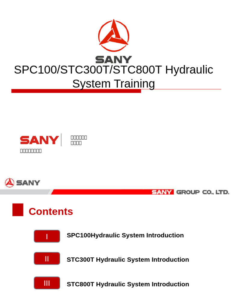 SPC100+STC300T5+STC800T5 Hydraulic System Training | PDF | Valve | Crane (Machine)