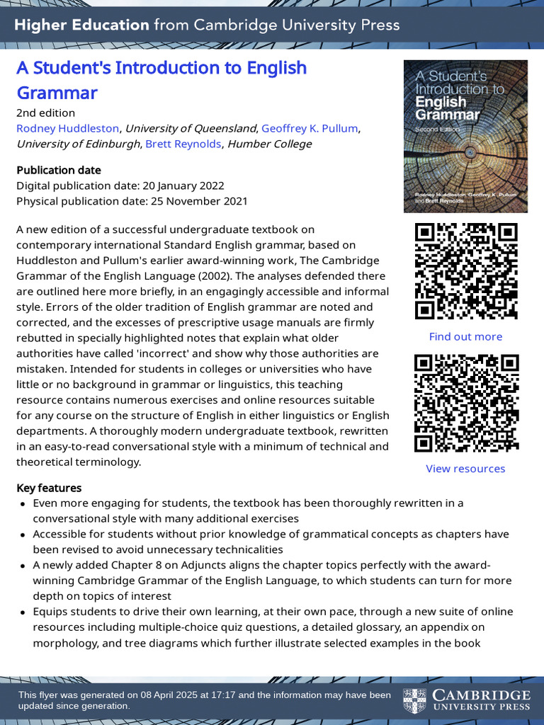 A Student's Introduction To English Grammar | PDF | Clause | Adjective