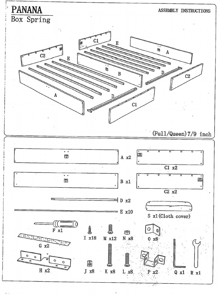 Panana Box Spring Assembly Instructions - Full Size | PDF