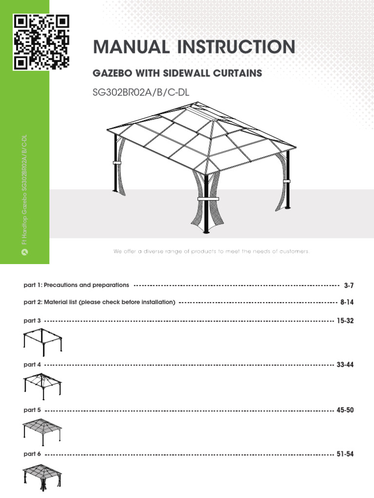 Gazebo Model SG302BR02A Instructions | PDF