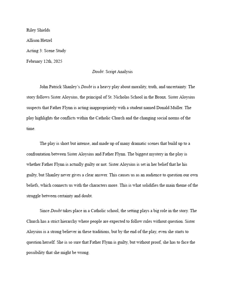 Doubt Script Analysis | PDF