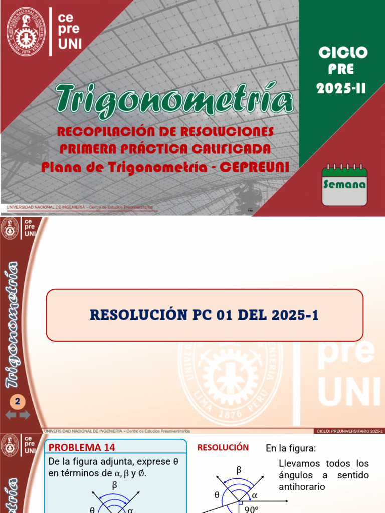 Primeras PC de Trigonometria | PDF | Triángulo | Geometría euclidiana