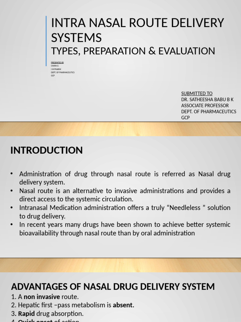 Intra Nasal Route Delivery Systems c4 - Autosaved | PDF | Human Nose ...