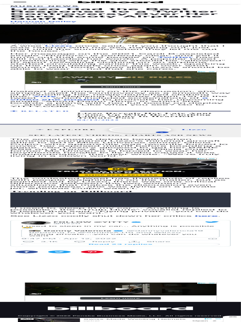 Lizzo Shuts Down Twitter Controversy Over Her Bare Booty Plane Outfit ...