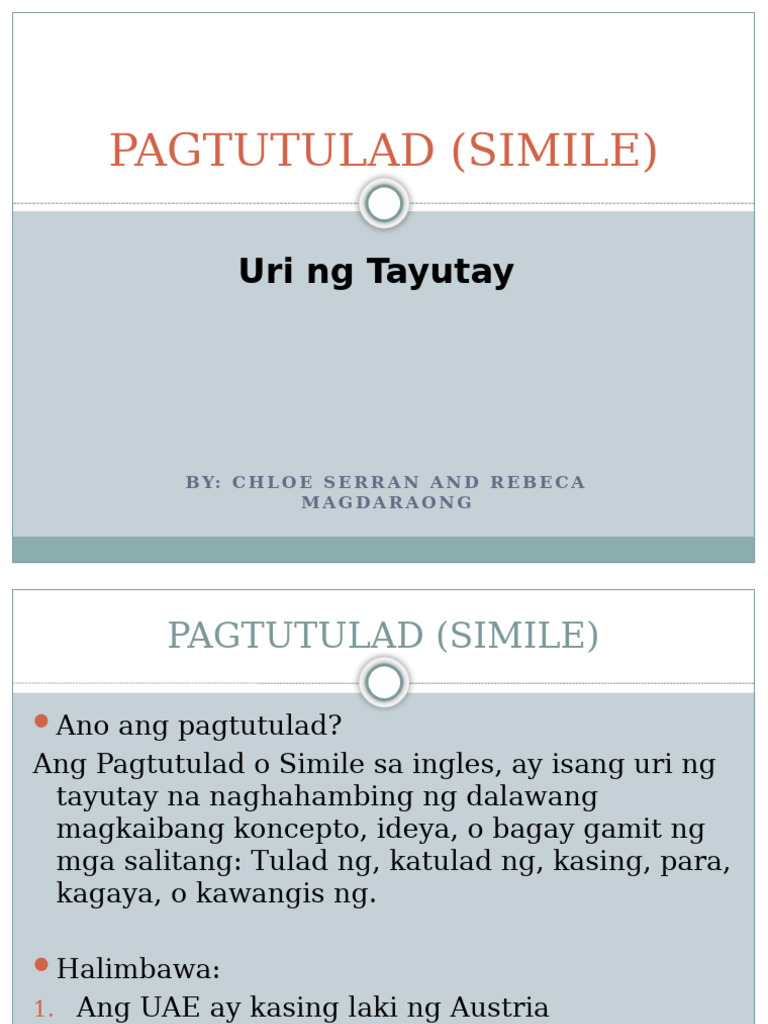 Pagtutulad (Simile) | PDF