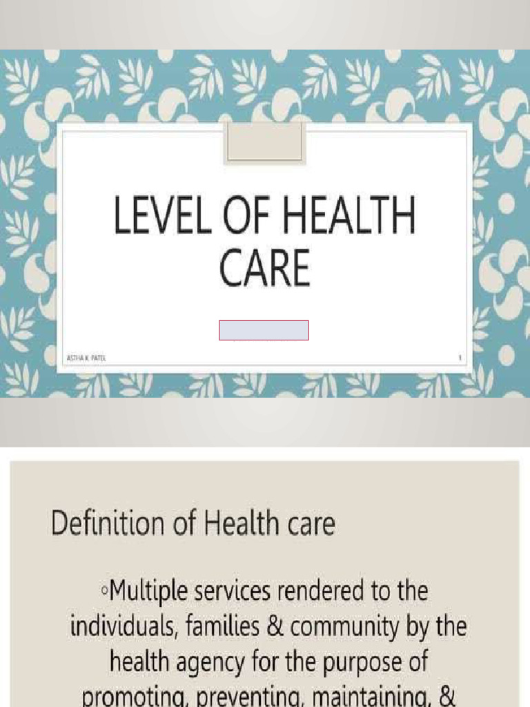 Level of Health Care | PDF | Surgery | Health Care