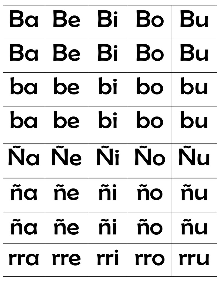 Sílabas B, Ñ, RR | PDF