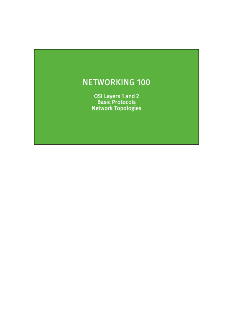NET100-M1-2-Slides-OSI Layers 1 and 2 | PDF | Osi Model | Ethernet